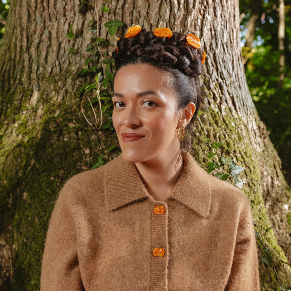Mini Pince à Cheveux Citrouille - Pince Automne Discrète | Coucou Suzette