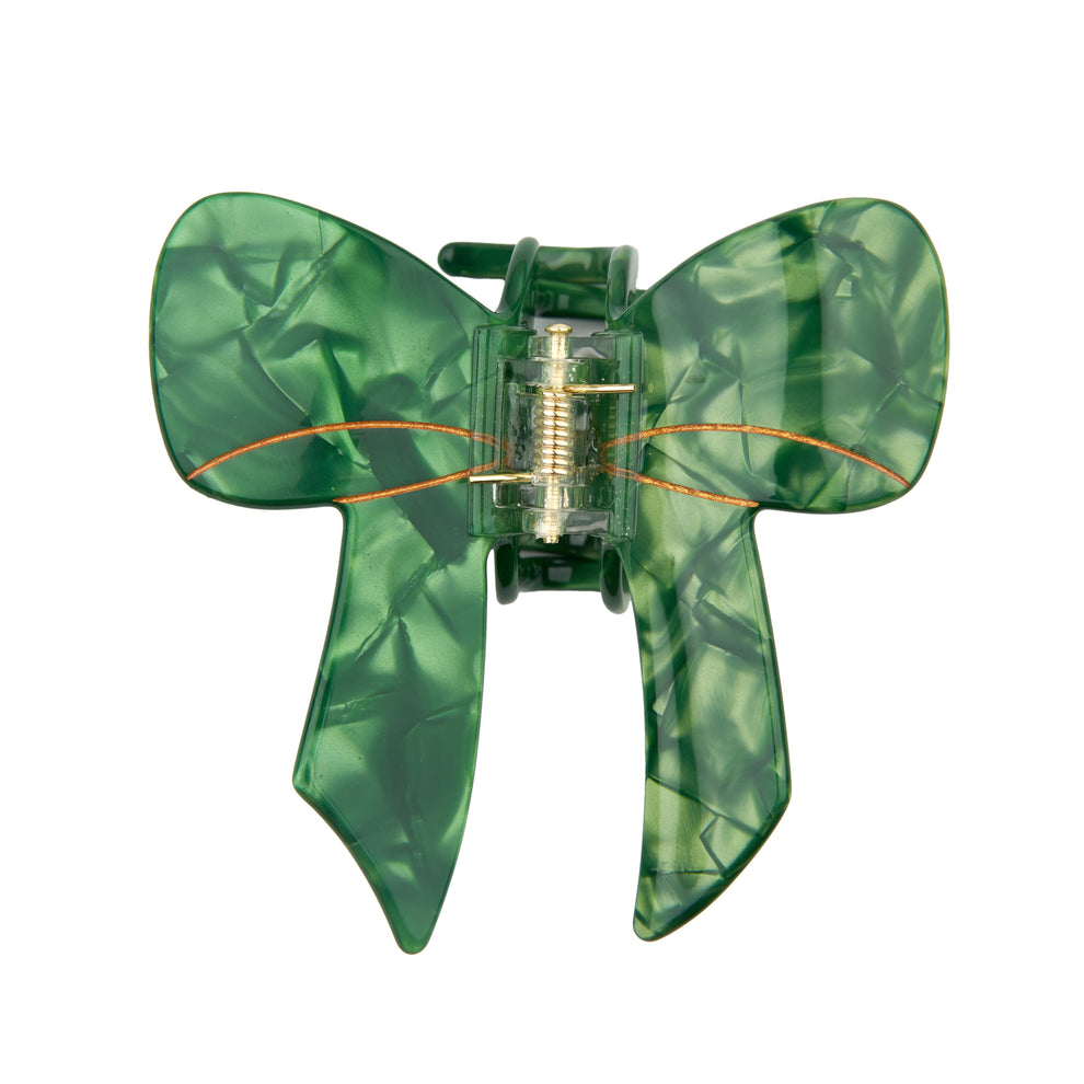 Green Bow Hair Claw - Elegant Christmas Accessory | Coucou Suzette